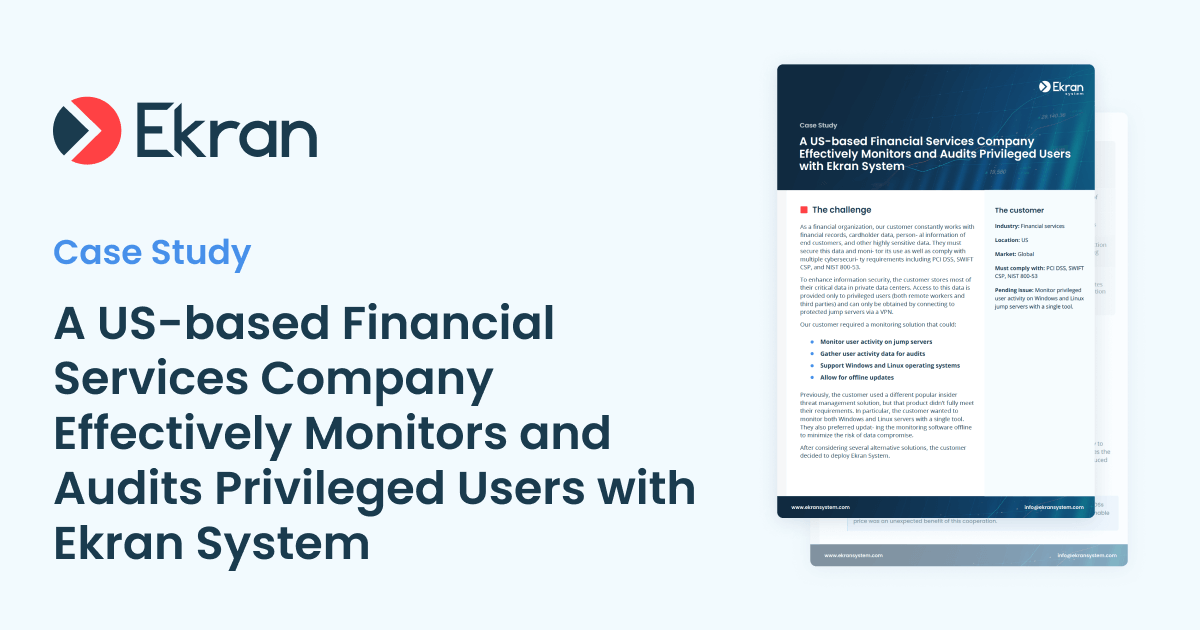 A US-based Financial Services Company Effectively Monitors and Audits ...